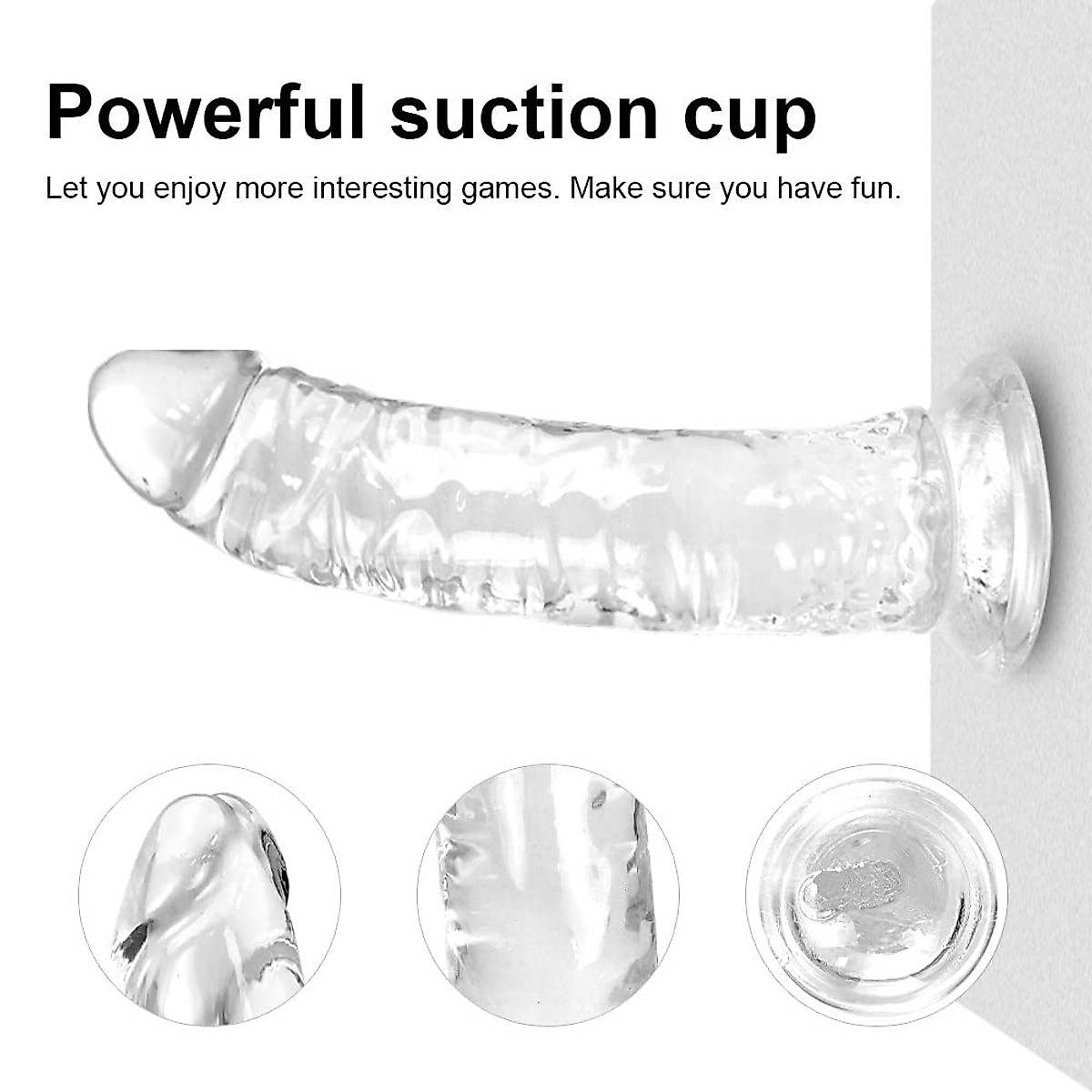 9.6 Inch Big Clear Realistic Dildo for Sex Women's, Body-Safe Material Lifelike Large Penis with Strong Suction Cup for Hands-Free Anal Play for Man Couple