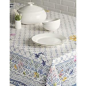 Maison d' Hermine Tablecloths 100% Cotton 60"x120" Decorative Rectangle Tablecloth Washable Table Cover, Holiday Dinner, Wedding, Baby Shower & Dining, Faience - Spring/Summer