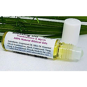 Set of Urban ReLeaf Blessing Salt and Anointing & Blessing Oil Roll-On. Holy Ceremony Wedding Baptism Meals Housewarming Purify Meditate Pray. Dead Sea Salt. Bible Oils Frankincense, Myrrh.