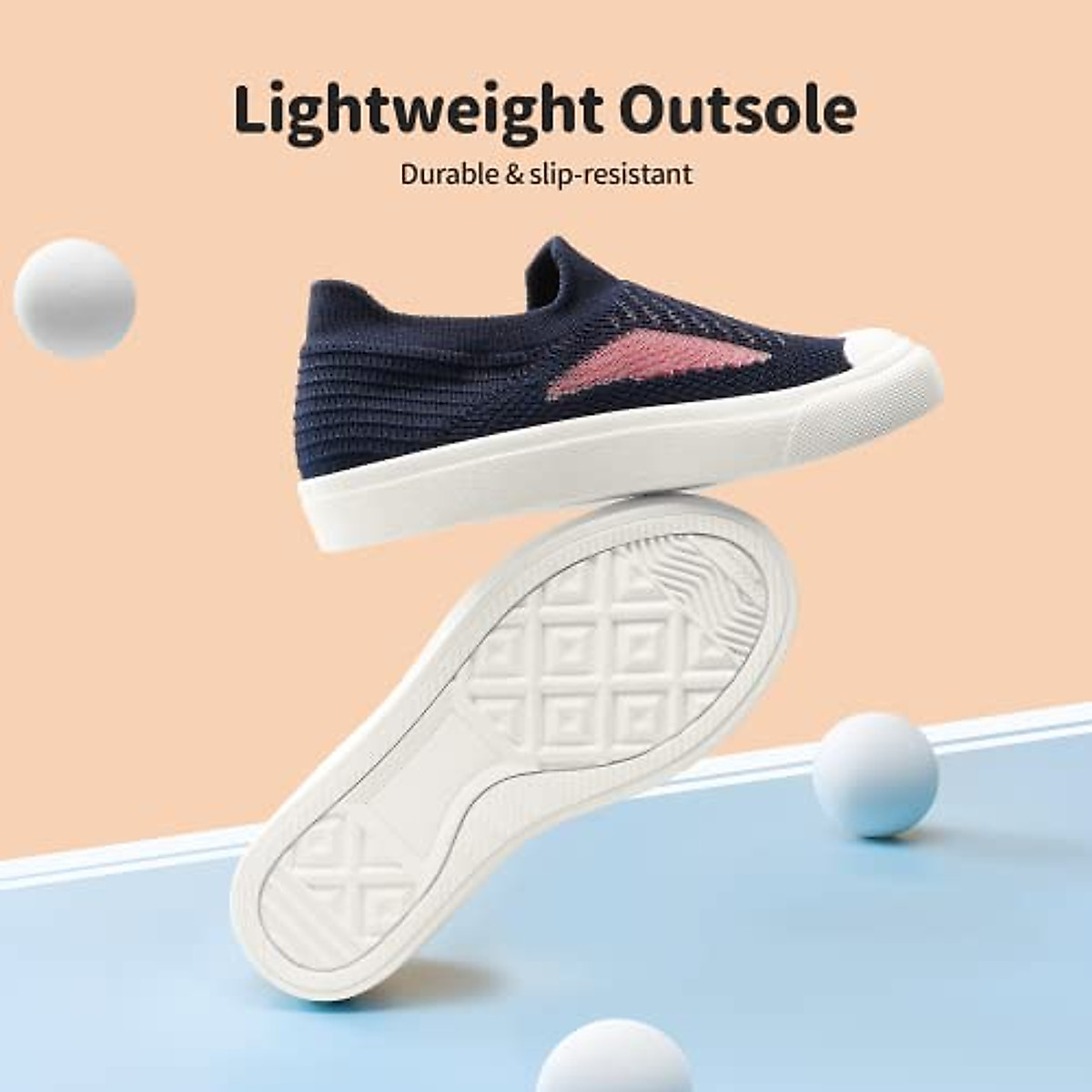 DREAM PAIRS Sneakers Boys Girls Machine Wash Little Kids Lightweight Slip-on Walking Shoes with Laundry Bag Navy Size 2 Little Kid SDFS2309K