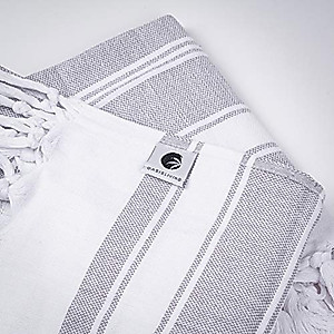 Oasis Living Turkish Style Hand Towel 100% Cotton | Set of 4 | Premium Towels for Kitchen, Bathroom, Gym, Face | Tea and Dishcloth (Grey)