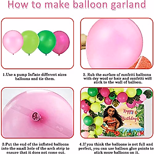 Moana Maui Birthday Party Decarotion Supplies 104pc Hawaii Balloons Arch Garland Kit 5x3ft Moana Backdrop for Girl Baby Shower Party