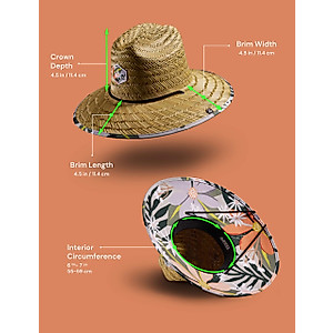 Straw Hat for Men & Women | Lifeguard Hat, Beach Hat & Sun Hat | UPF 50+ Wide Brim for Sun Protection | One Size | Blackout | Hemlock