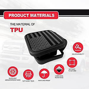 Trailer Hitch Cover, Trailer Hook Dust-Proof Plug, Square Mouth Protection Cover, Tow Hitch Covers Plug Insert Receiver Tube Cover Cap Fit for 2 Inch Hitch Receivers (Black)