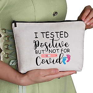 Pregnancy Announcements Zipper Travel Makeup Bag Pregnancy Gifts for First Time Moms Pregnant Mom Gifts Funny Gifts for Wife for New Mom Gifts First Time Mom Unique Gifts