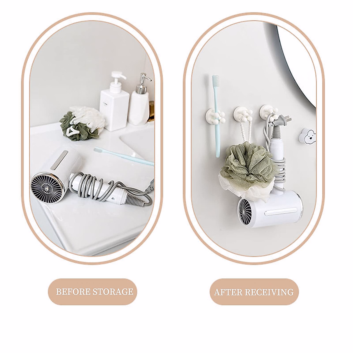 4 Pack Self Adhesive Hooks Holders,Silicone Decoration Hooks Stick to Wall Door,for Hanging Towel Key Clothes Plug Cable,Functional Utility Holders Wide Use for Hanging Bathroom (Blue)