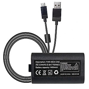 OSTENT USB Charger Cable Cord + Battery Pack for Microsoft Xbox One Wireless Controller