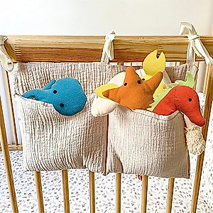 Green Diaper Caddy Organizer Diaper Stacker Baby Crib Hanging Pocket with Straps Classified Storage Bag Organizer for Nursery Diapers Wipes Baby Essentials