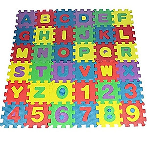 Baby Foam Play Mat Baby Play Mat 36pcs DIY Puzzle Play Mat Eva Foam Baby Soft Developing Floor Pad Crawling Rugs Digital and Letter Play Mat for Babies.