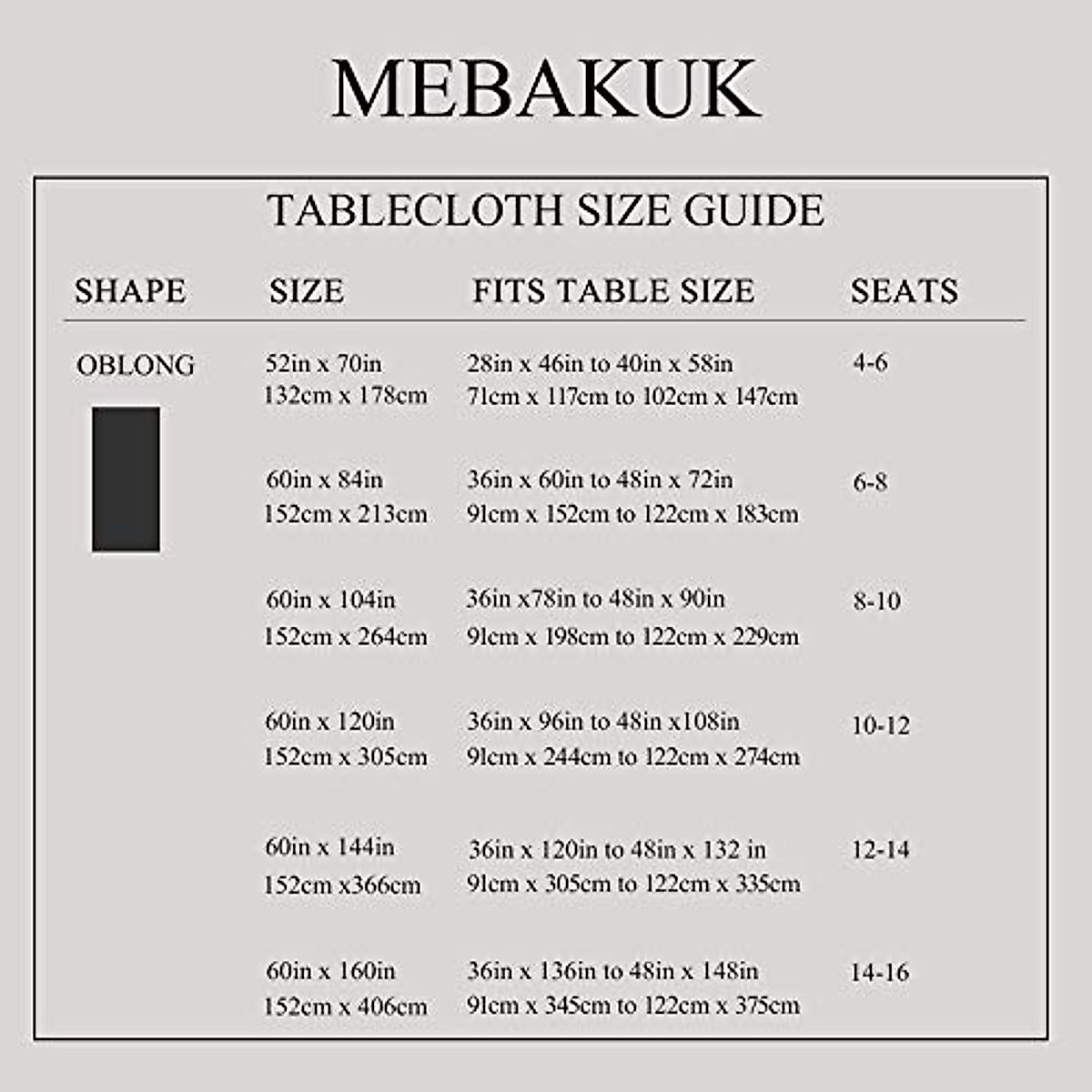 Mebakuk Rectangle Table Cloth Linen Farmhouse Tablecloth Waterproof Anti-Shrink Soft and Wrinkle Resistant Decorative Fabric Table Cover for Kitchen (Denim Blue, 52" x 70" (4-6 Seats))