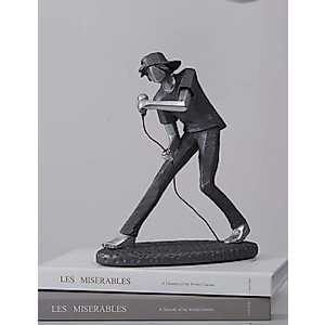 HAUCOZE Music Decor Figurine Home Gifts Modern Sculpture Statue Table Centerpiece Crafts Polyresin Piano Arts 8.5inch