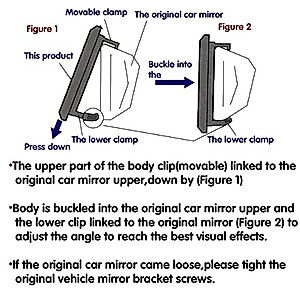 LivTee Bling Car Rearview Mirror, Decorations Rear View Mirror with HD Glass, Interior Accessories for Women and Teens - White