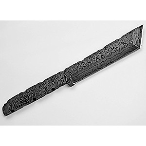 Whole Earth Supply Damascus High Carbon Steel Tanto Hunting Blank Blade Knife Knives Japanese Samurai Custom Making