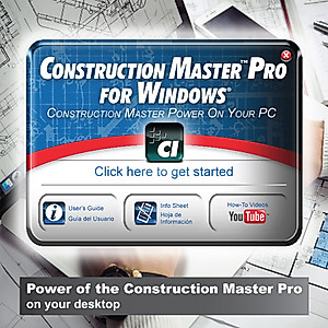 Calculated Industries 4111 Construction Master Pro Software (CD) for Windows | Calculates Construction Math on Your PC | Estimates and Layouts as Handy Pop-up Program