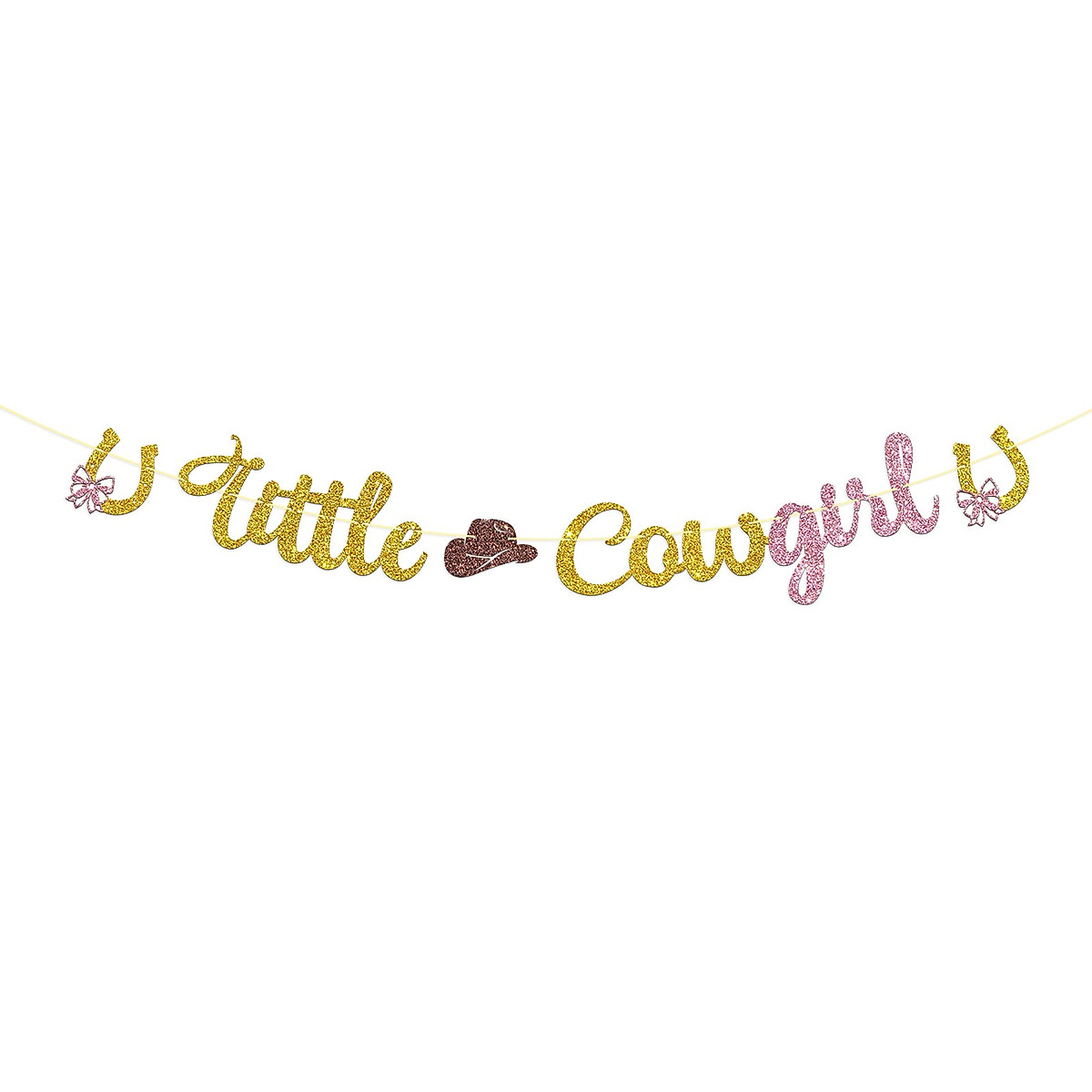 Little Cowgirl Banner - Western Cowboy One 1st Birthday Banner for Little Girl Gender Reveal Welcome Baby Girl Birthday Party Decorations