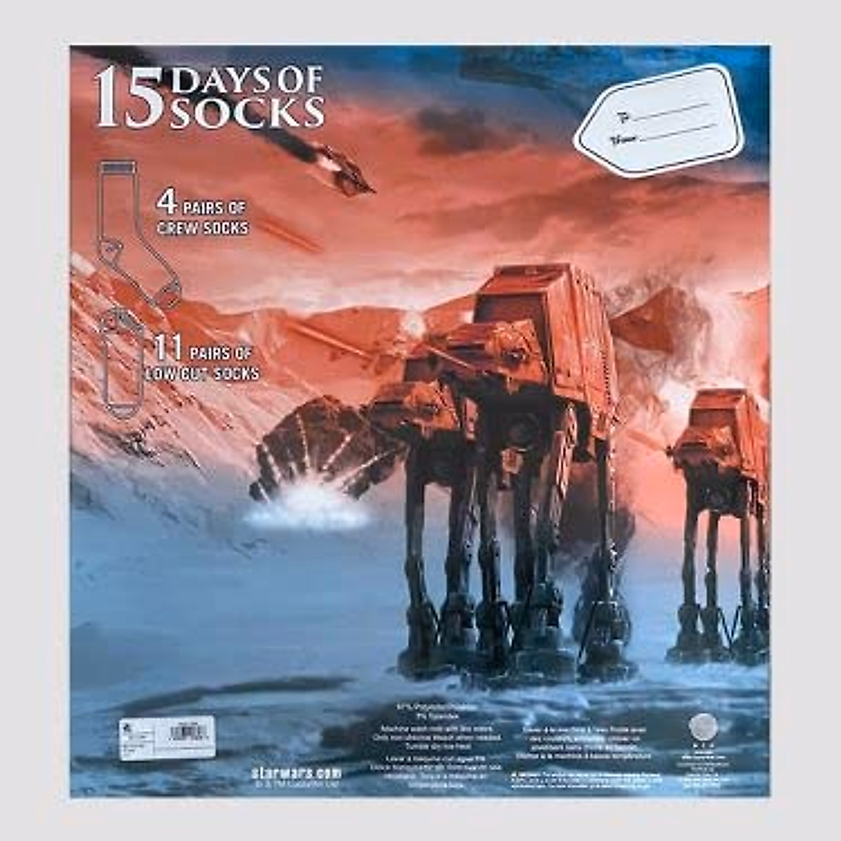 Mens Star Wars 15 Days of Socks Advent Calendar 15pk, Blue, One Size