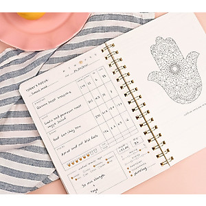 Kunitsa Co. Food and Exercise Journal for Women. Track Meals, Nutrition and Weight Loss - 90 days (Pink) 8.5″ x 6″