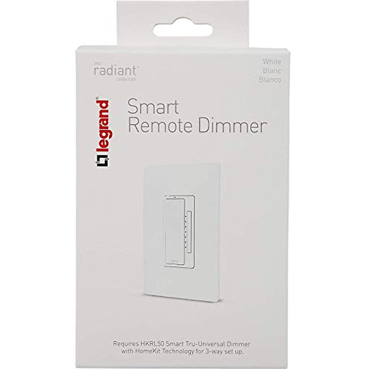 Legrand, Smart Dimmer Switch, Apple Homekit, Remote Accessory, Quick Setup On iOS (iPhone or iPad), No Hub Required, HKRL60, Requires HKRL50WH to Operate