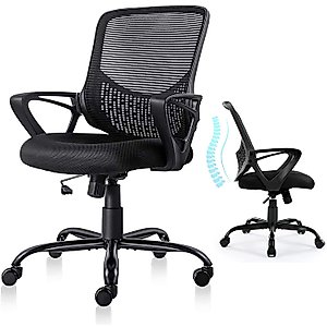 Office Chair Ergonomic Computer Chair Mesh Back Desk Chair Mid Back Task Chair with Armrests/Height Adjustable for Home Office Gaming