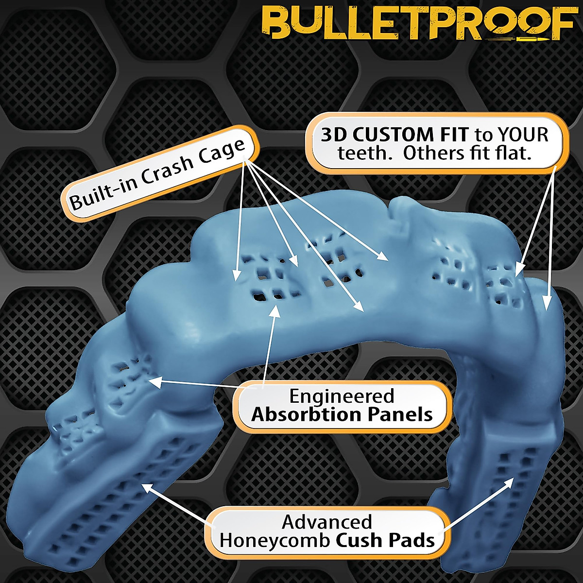 Bulletproof: World’s Thinnest Most Breathable Mouthguard is 3X Stronger. MMA 7v7 & Flag Football Lacrosse Basketball Hockey BJJ Boxing Sports Mouth Guard Grinding Teeth. Men Women Adult Youth Braces