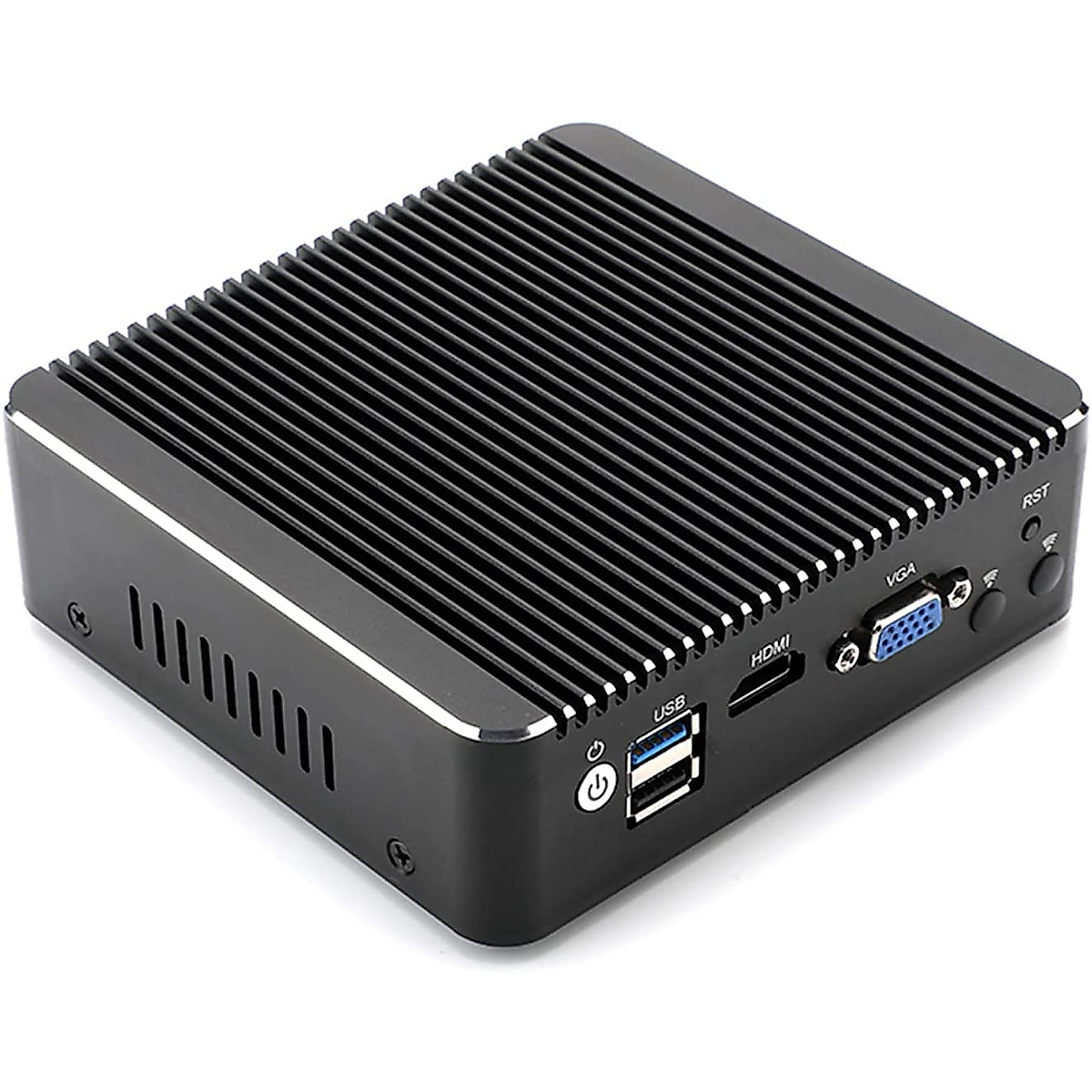 Firewall Micro Appliance,Fanless Mini PC with Intel Celeron J4125 Quad Core,4 Intel I225 Gigabit LAN,VGA/HDMI/USB,AES-NI,Barebone No Ram No SSD