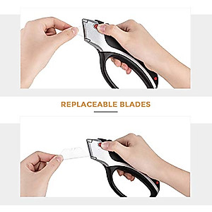 ORIENTOOLS Utility Knife Box Cutter, 2 Sets Retractable Auto-Lock Razor Knife with 5 Extra Sharp Blades and Snap Knife Combo, Non-Slip Handle Ergonomic