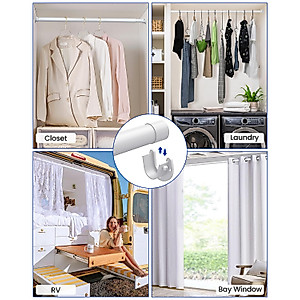 Closet Rods for Hanging Clothes, 17 to 99 Inches Stepless Adjustable Metal Closet Rod, 1.3 Inches Heavy Duty Clothes Hanging Rod for Closet Wardrobes Laundry RV