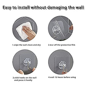 HSLFUAI Hanging Storage Bag for Bathroom, Behind Door, Bedroom, Washing Table Storage, Multifunctional Storage Bag with 3 Sticky Wall Hooks (3Layer, Blue)