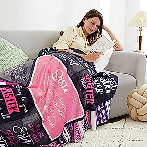 Sister Gifts from Sister Sister Birthday Gift | Best Sister Ever Blanket with Great Sentences | Gift for Sister from Brother Happy Christmas Bday Present for Sister Throw Blanket 50” X 60”