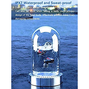 True Wireless Earbuds, BD&M Bluetooth 5.0 Earbuds in-Ear TWS Stereo Headphones with Smart LED Display Charging Case Waterproof Built-in Mic for Sports Work - Black