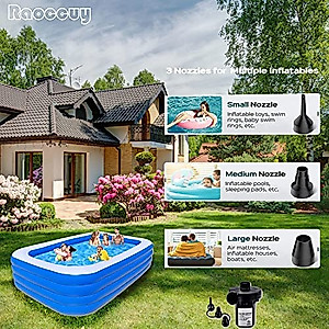 SOARRUCY Swimming Pool for Kids and Adults - 120x72x22in Kiddie Pool with Pump,Piscinas Para Adultos,Blow up/Inflatable Pool,Kids Pools for Backyard,Toddlers,Family,Outdoor,Garden