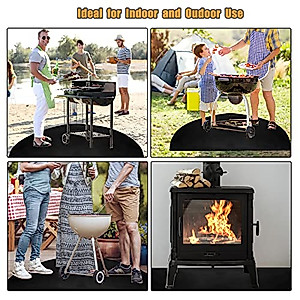 Fireproof Fireplace Mat,47×24Inch Half Round Fireplace Mat Fire Resistant Mat 3-Layer Fiberglass Fireproof Mat Fireplace Rug Hearth Pad with Flame-Retardant Fiberglass for Wood Stove