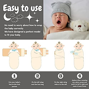 Swaddle King Easy Swaddle Wraps with Matching Hats, Pack of 6 (3 Wraps + 3 Hats), Cotton Knit Baby Wrap, Newborn Wearable Swaddle Sleep Sack, Size 0-3 Months, Small