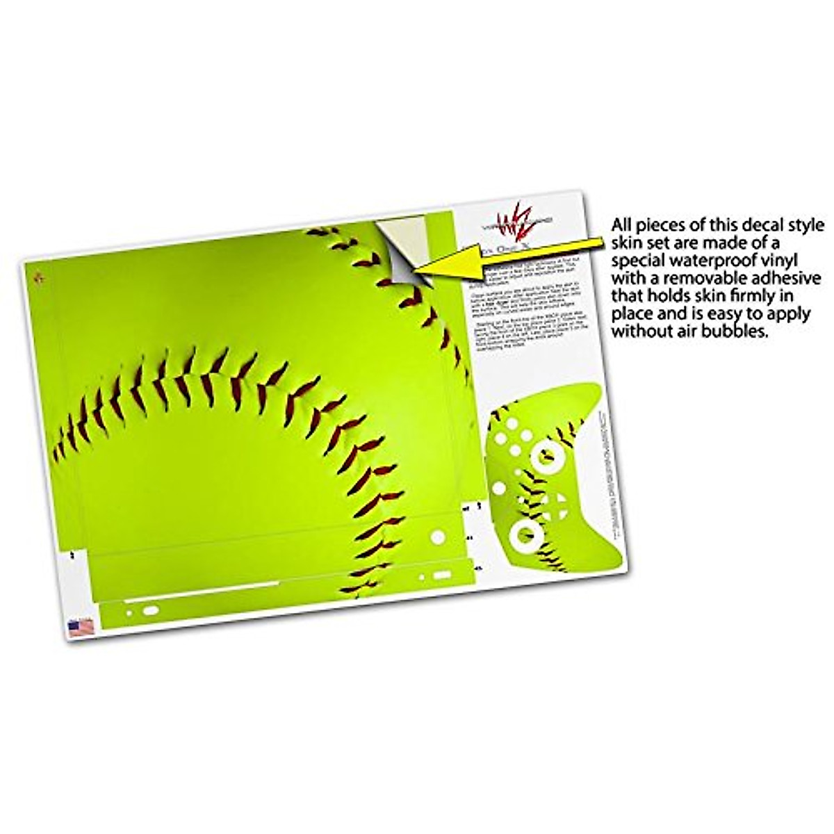 WraptorSkinz Decal Vinyl Skin Wrap Compatible with Xbox One X Console and Controller - Softball