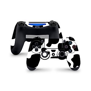 ZOOMHITSKINS Compatible with PS4 Controller Skin, Cow Milk Black White Farm Cute, Durable, 3M Vinyl, Made in The USA