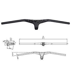 Carbon Mountain Bike Handlebars, Integrated Handlebar, Integrated Carbon Bar and Stem, -17 Degree stem, 740mm Width-iC SL bar/stem, 1-1/8 inch Stem