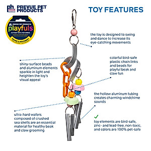Prevue Pet Products Sound & Movement Chime Time Cyclone Bird Toy 62161