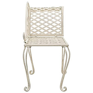 vidaXL Patio Chaise Lounge Garden Ourdoor Lawn Backyard Bench Seating Seat Home Furniture Home Brown Metal Antique Scroll-Patterned