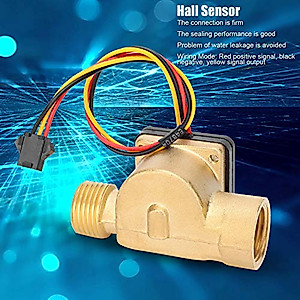T osuny G1/2in Female Male Brass Water Flow Sensor Switch, 0.3-10L/min Hall Effect Liquid Flowmeter, Waterproof DC3?24V Hall Transducer Pulse Counter