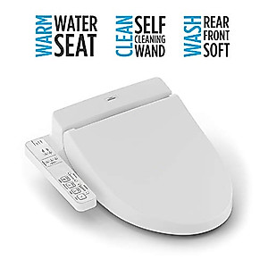 TOTO SW2014#01 A100 Electronic Bidet Toilet Cleansing Warm Water and Heated Seat, Elongated, Cotton White