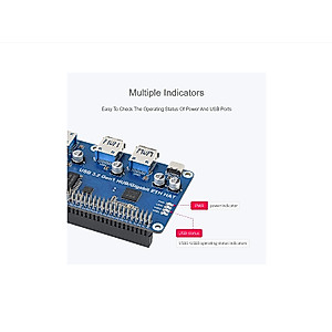 waveshare USB 3.2 Gen1 and Gigabit Ethernet HUB HAT for Raspberry Pi 4 B 3 B+ 3 B 2B Zero Zero 2 W Zero WH,3X USB 3.2 Gen1 Ports, 1x Gigabit Ethernet Port,Compatible with USB 3.0/2.0/1.1