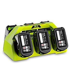 CaliHutt 【 Wall-Hole】 Replace 6 Port Chrager for P135 P117 Ryobi 18V Lithium-Ion Charger Fast Charge with Power Choose Button,6 LED Indicators