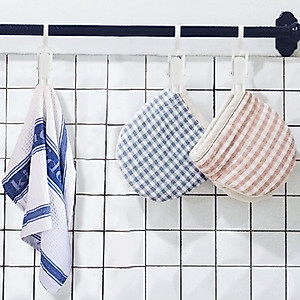 Laundry Hanging Hooks with Clips White Plastic Clothes Pins with Hooks Hanging Clips for Hats,Pants,Towel,Socks,Handbags,Jean Pant (30 Pack)