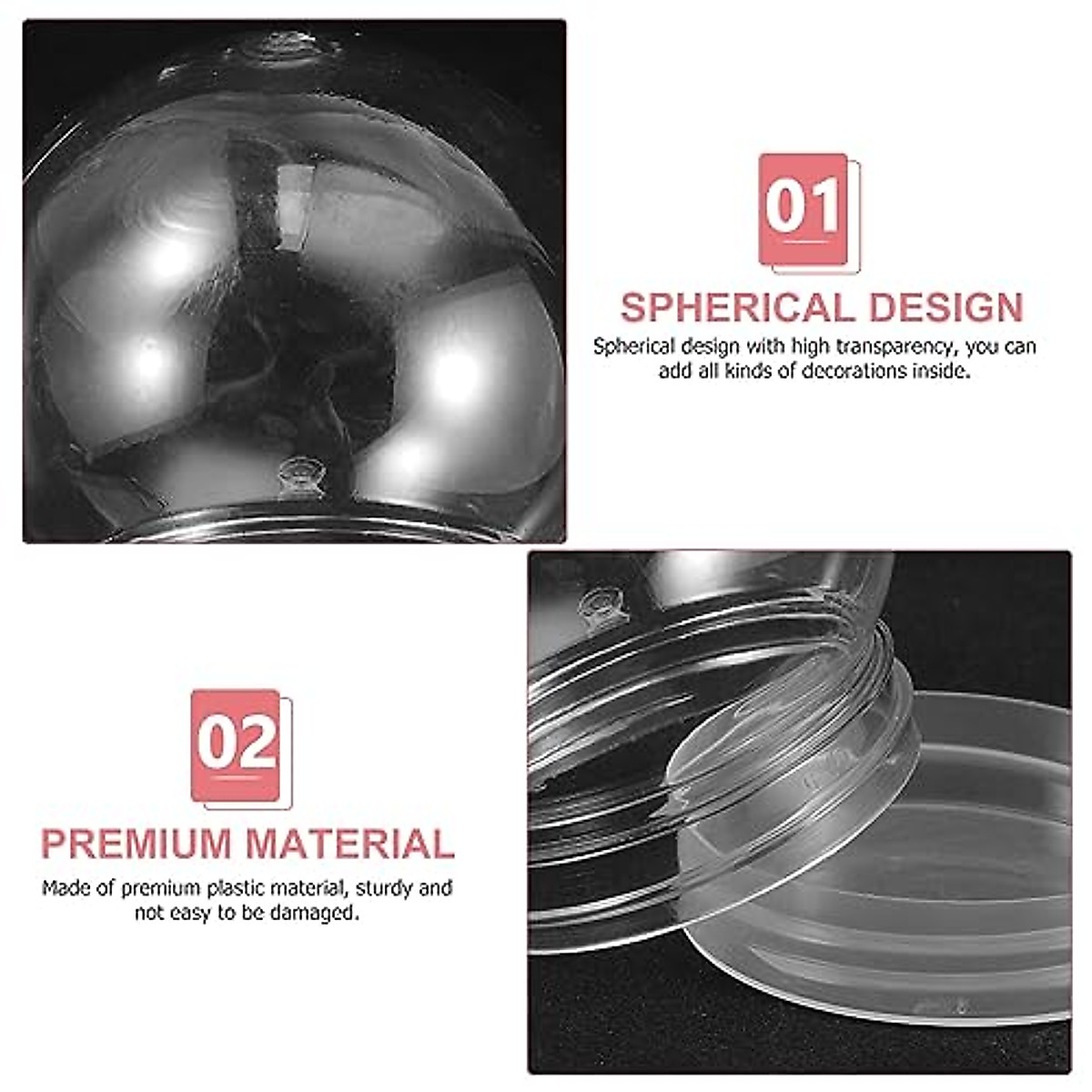 GANAZONO 20 pcs DIY Snow Globe DIY Water Globe Wedding Favor Dome Make Your own Snow Globe Clear Water Globe Dome Display case Kids Globe Mini jar Empty Snow Globes Cover Plastic Child Girl