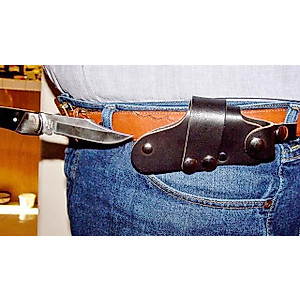 Generic Quick Draw Release Standard Leather Knife Sheath for Buck 110 Knives (Black)