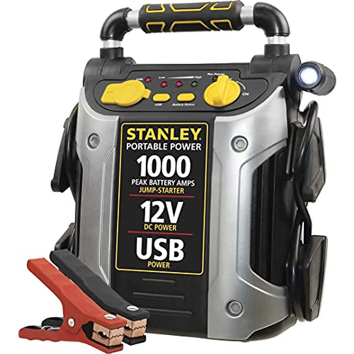 STANLEY J509 Portable Power Station Jump Starter: 1000 Peak Amp Battery Booster, USB Port, Battery Clamps