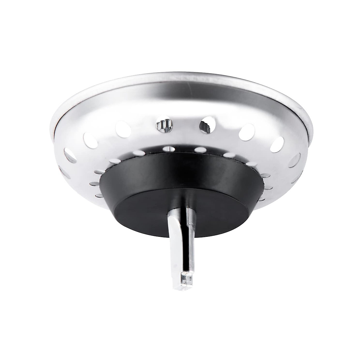 Kitchen Sink Strainer Basket Replacement for Standard 3-1/2 inches Sink Drain, Strainless Steel Basket, Plastic Knob with Rubber Stopper 2-pack