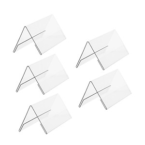 SHOWERORO 5pcs Display Board Tent Cards Place Number Holders Display Rack Nameplate Display Trays Mini Sign Holder Stand Place Stand Mini Sign Display Small Sign Holder Acrylic Wallet Desk