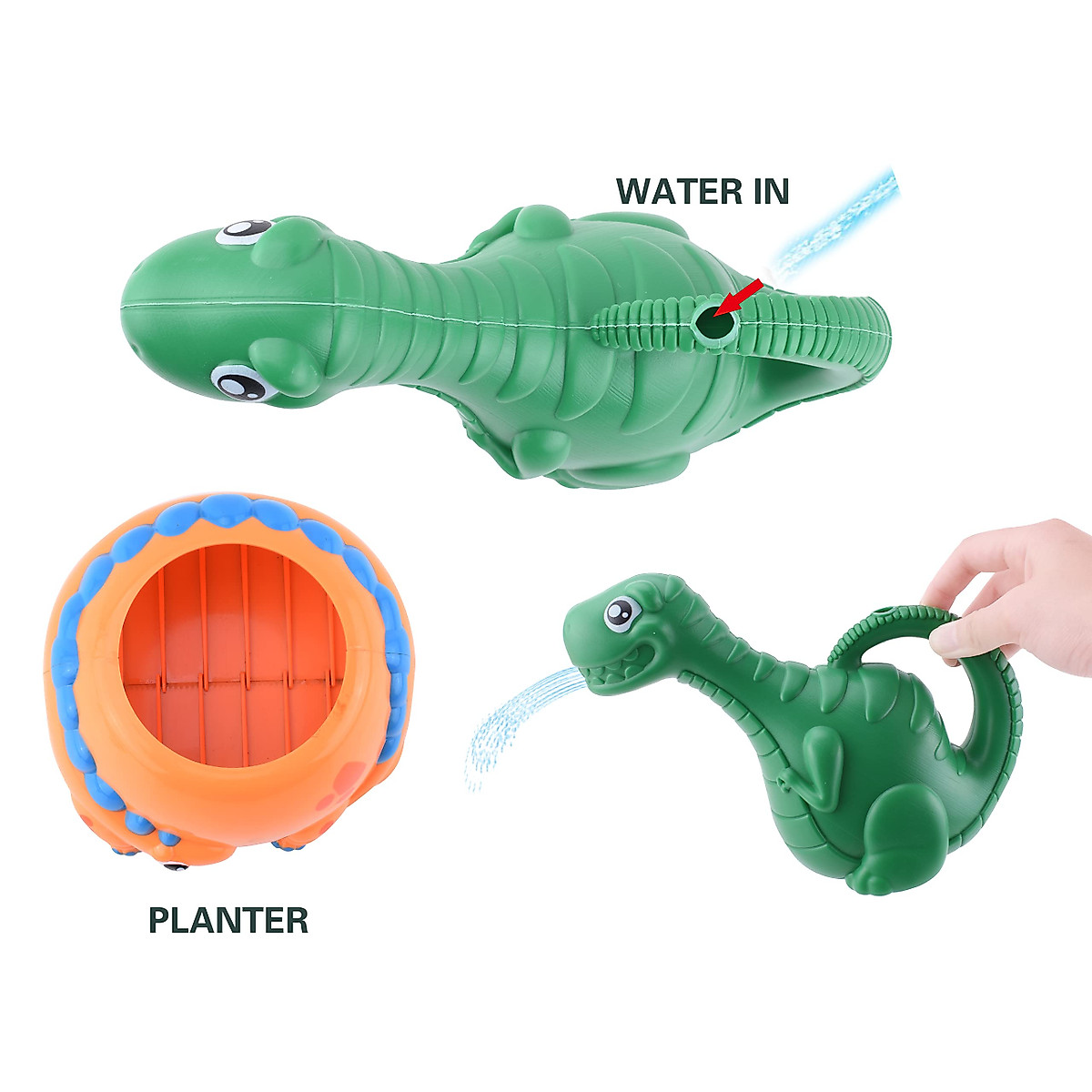 JOYIN Kids Gardening Tool Set Toy Includes Watering Can and Planter, Sun Hat, Gloves, Apron and Kids Gardening Kit Like Shovel, Rake and Trowel, Outdoor Play Gardening Gifts (Dinosaur)