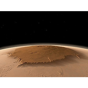 Posterazzi Artist's concept of the northwest side of the Olympus Mons volcano on Mars Poster Print, (16 x 12)